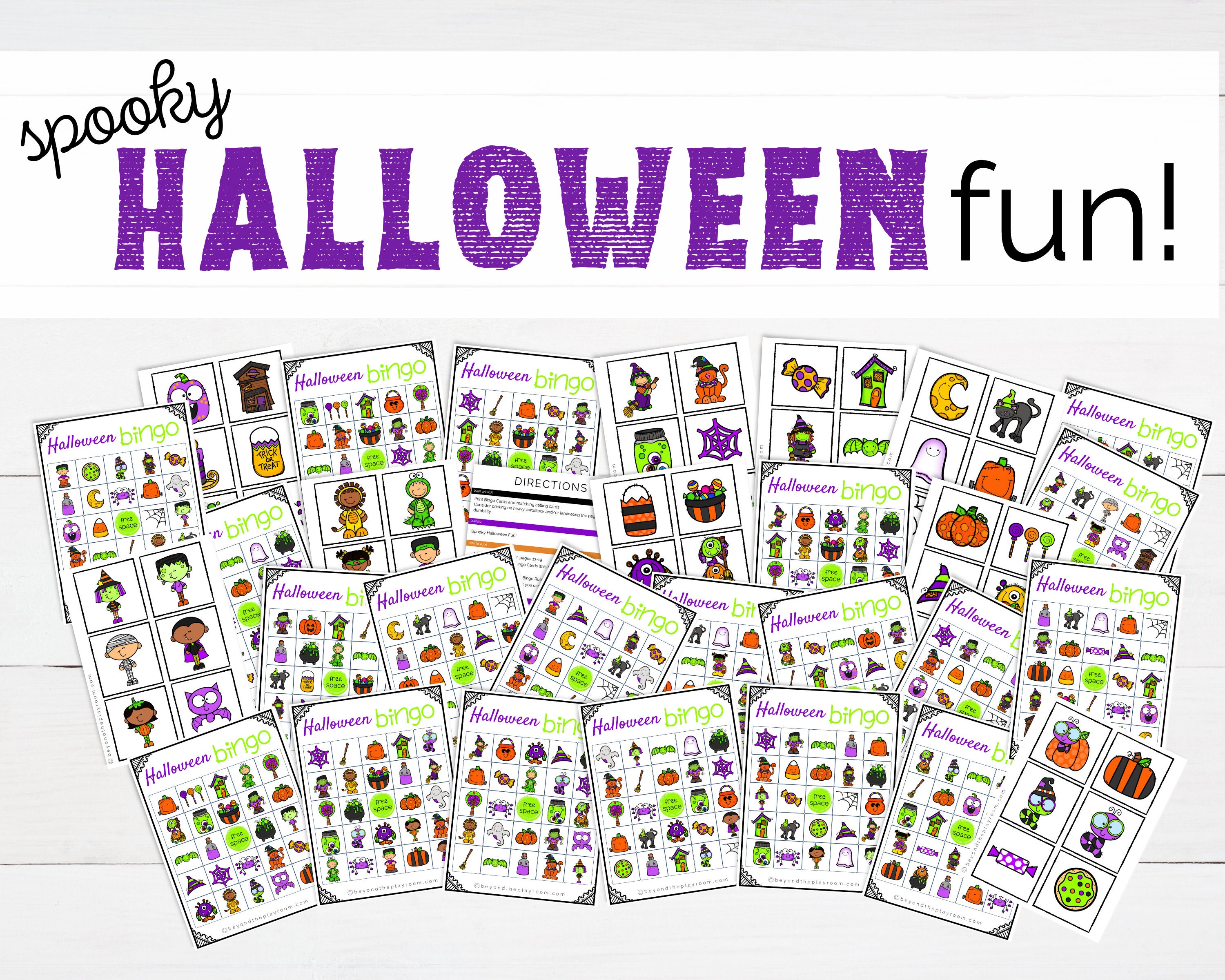 Halloween Bingo Game, Printable Halloween Game, Preschool Printable ...