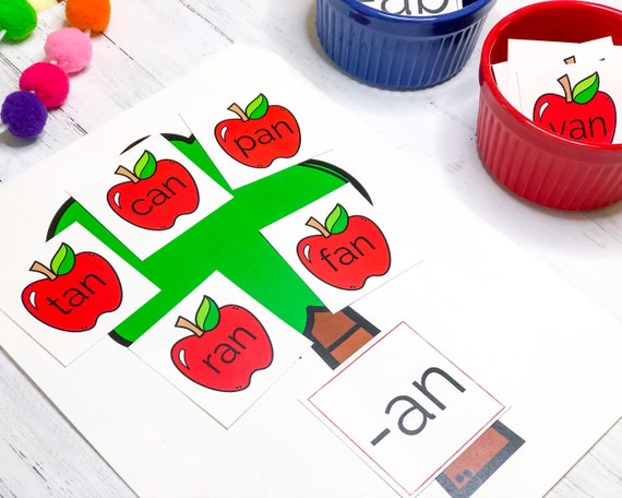 CVC Word Game Word Family Activity Apple Theme Printable - Etsy