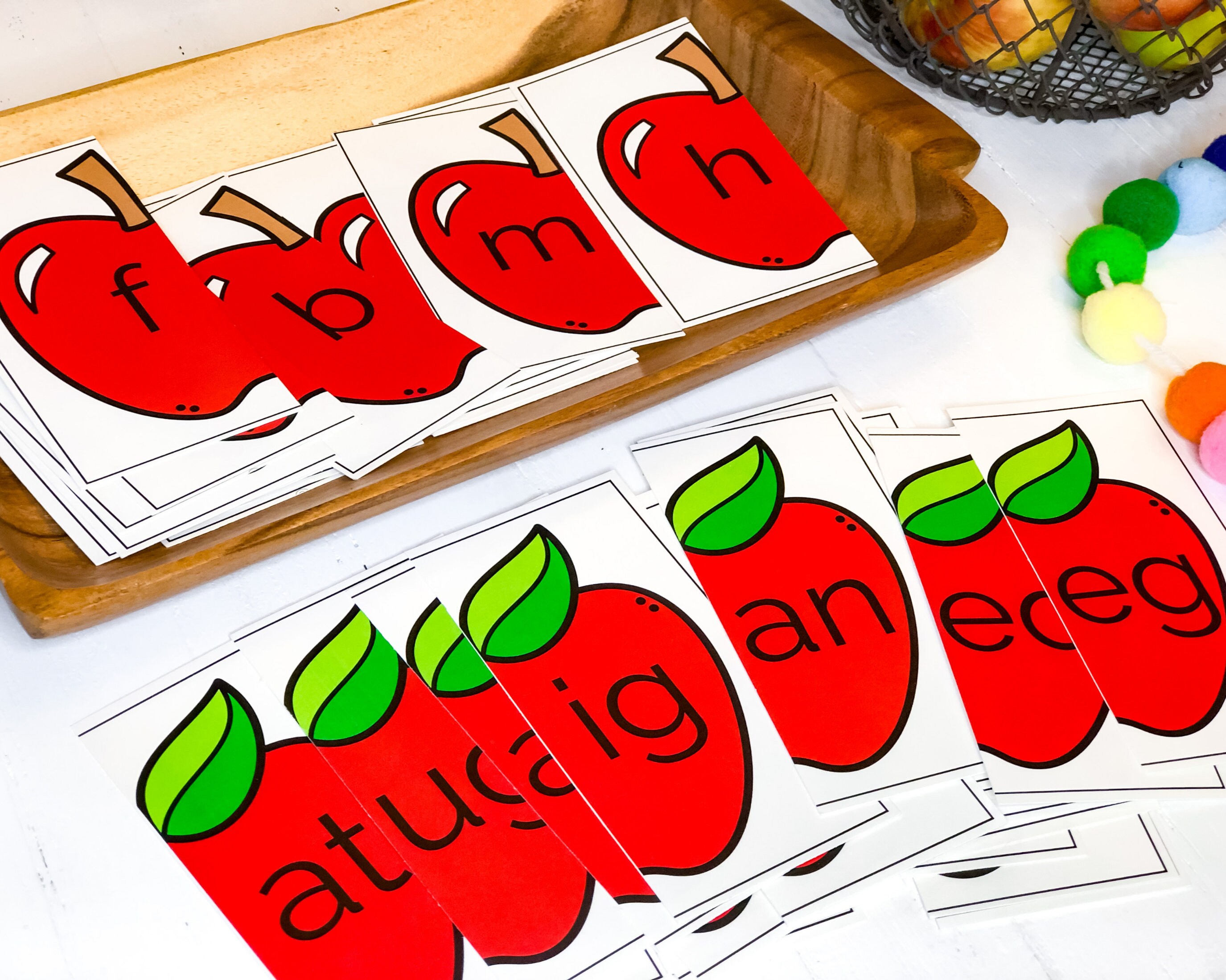 Apple Word Family Puzzles | Short Vowel CVC Word Game | Literacy ...