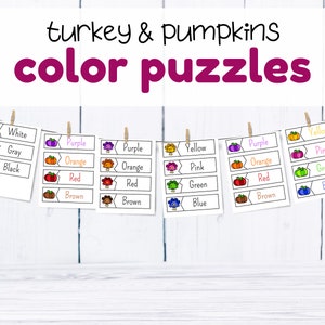 Color Matching, Turkey Printable, Matching Colors Activity ...
