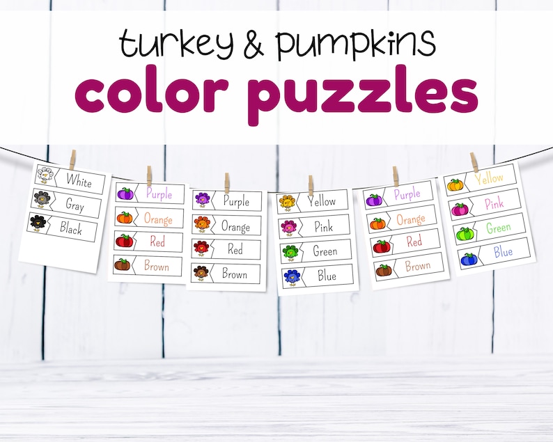 Color Matching, Turkey Printable, Matching Colors Activity ...