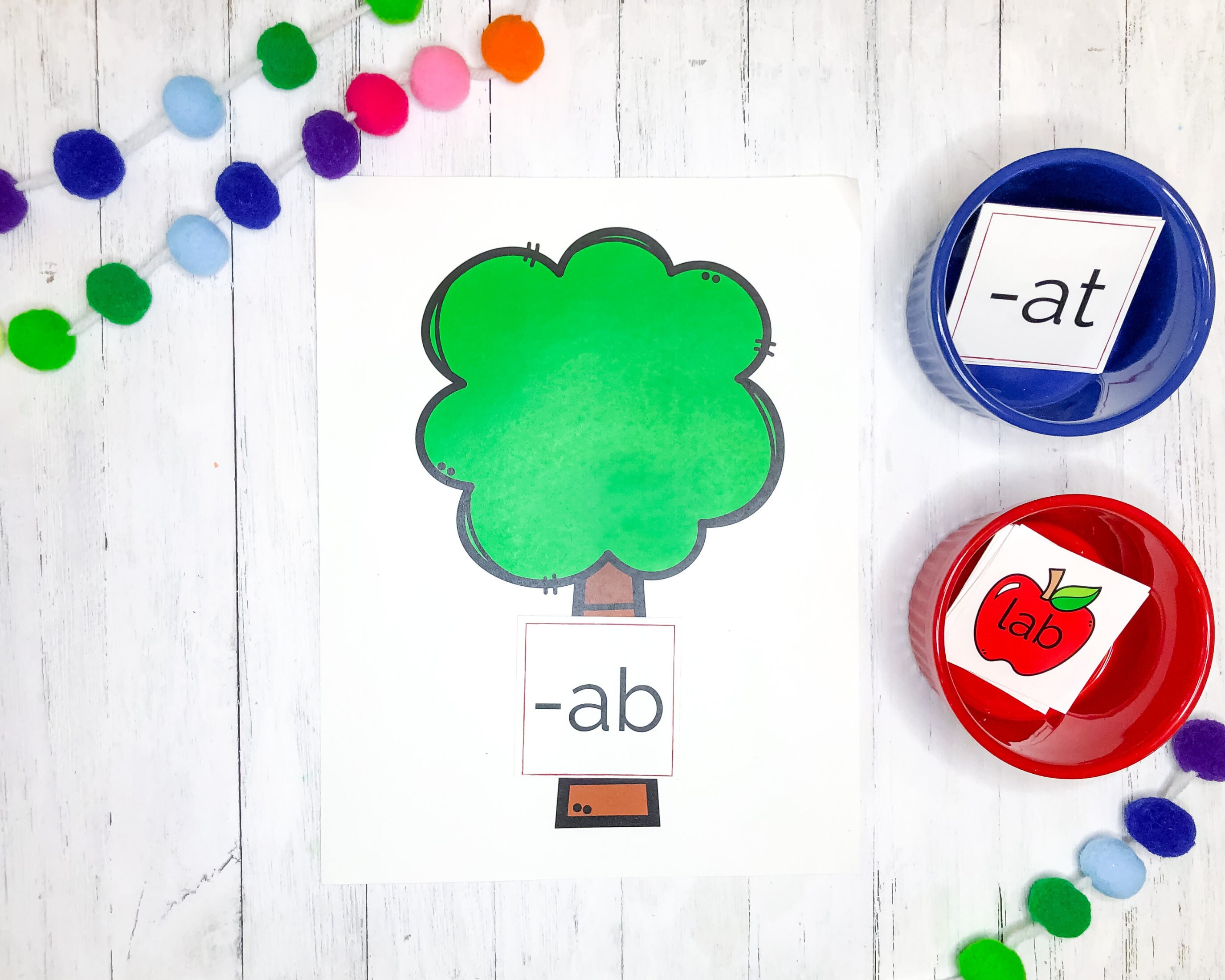 CVC Word Game, Word Family Activity, Apple Theme, Printable, Preschool ...