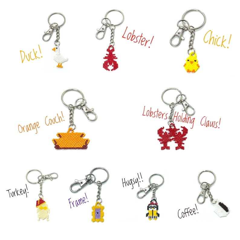 Your Favorite Friends Icons in a Beaded Keychain Handmade With Miyuki ...