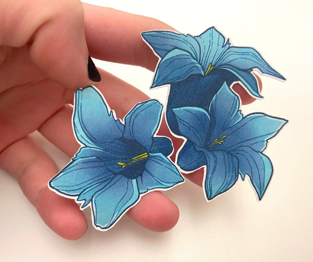 Downy Gentian Flower Sticker - Etsy