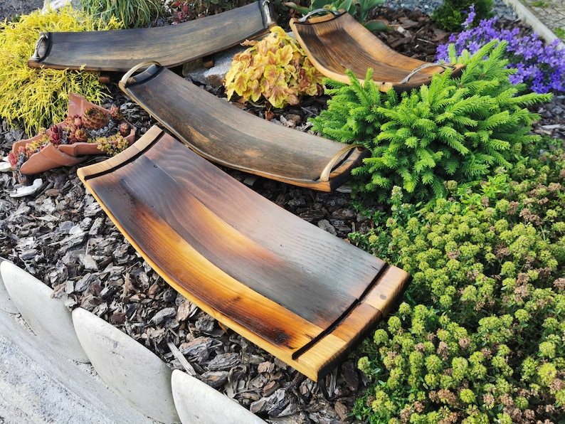 Wooden Serving Board, Board From Old Barrels, Vintage Serving Board ...