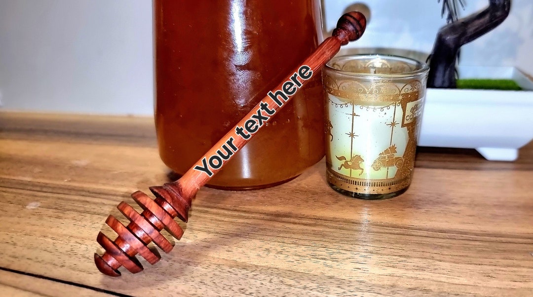 Personalized Handcrafted Wooden Honey Dipper - Eco-friendly, Custom ...