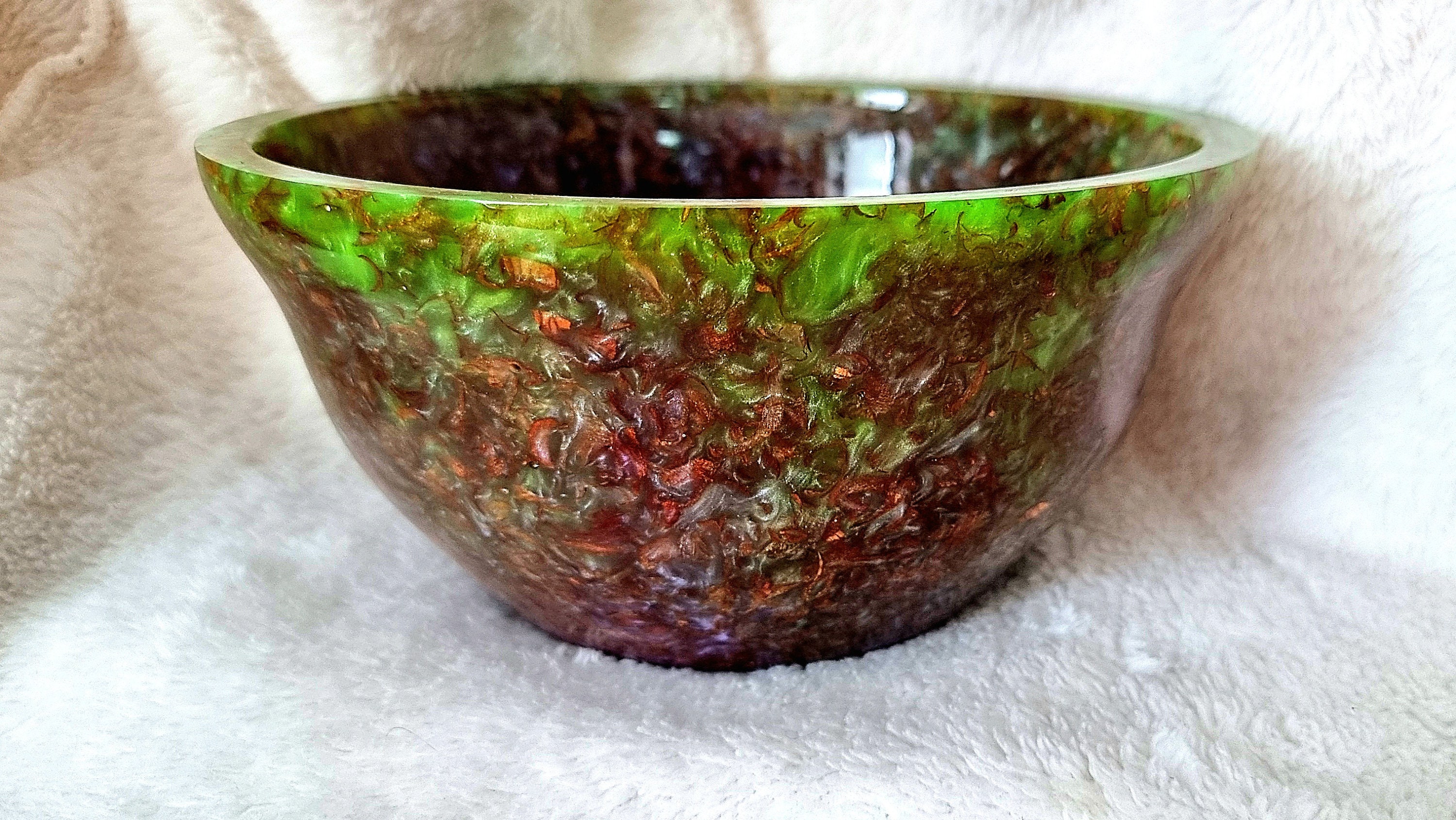 Handcrafted Epoxy Resin Bowl, 18,cm X 8,5cm Wooden Fruits Bowl ...