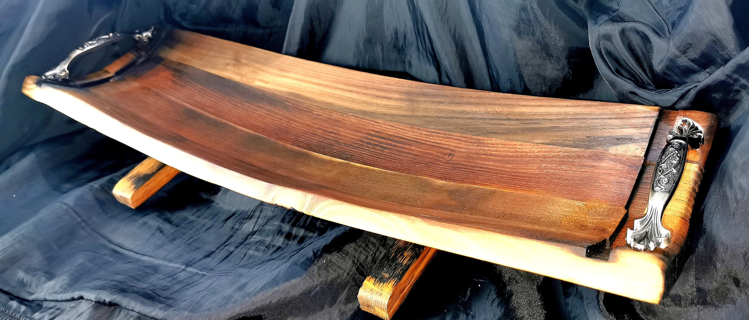 Wooden Serving Board, Board From Old Barrels, Vintage Serving Board ...