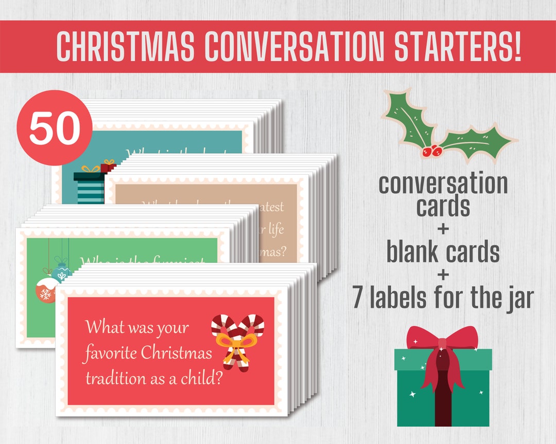 Christmas Conversation Starter Cards With Labels - DIGITAL FILE ...