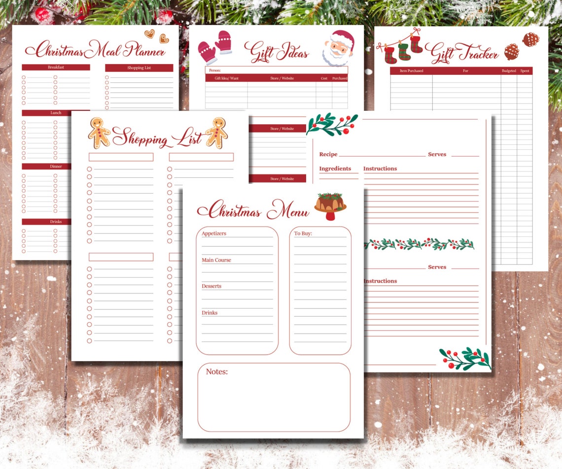 Christmas Planner Bundle Holiday Planner Printable Christmas - Etsy