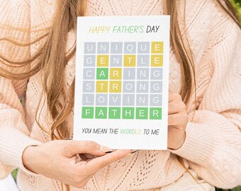 Wordle Themed Fathers Day Card, Editable Custom Fathers Day Card ...