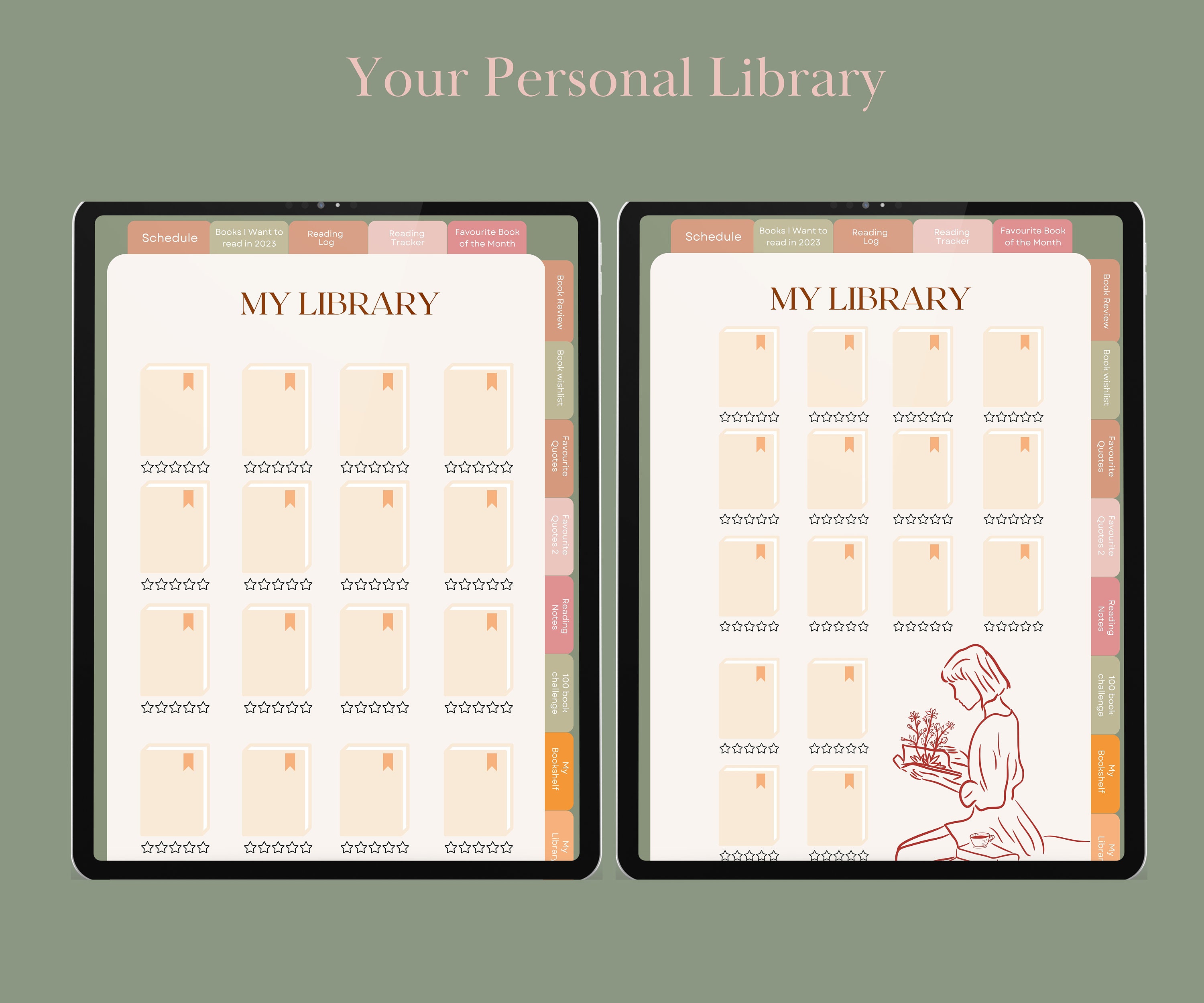 Digital Reading Journal 2023, Book Planner, Reading Digital Planner ...