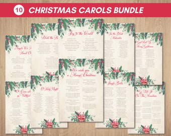 Christmas Carols Bundle I 10 Christmas Songs Songbook Decor - Etsy