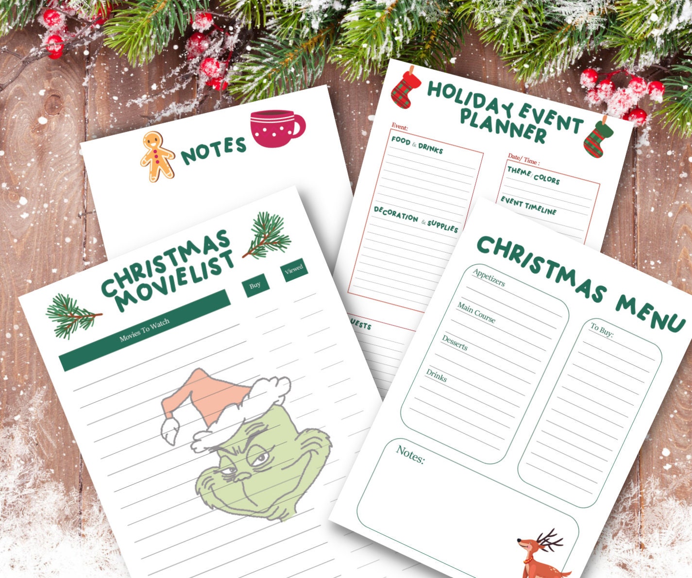 Christmas Planner Bundle Holiday Planner Printable Christmas - Etsy