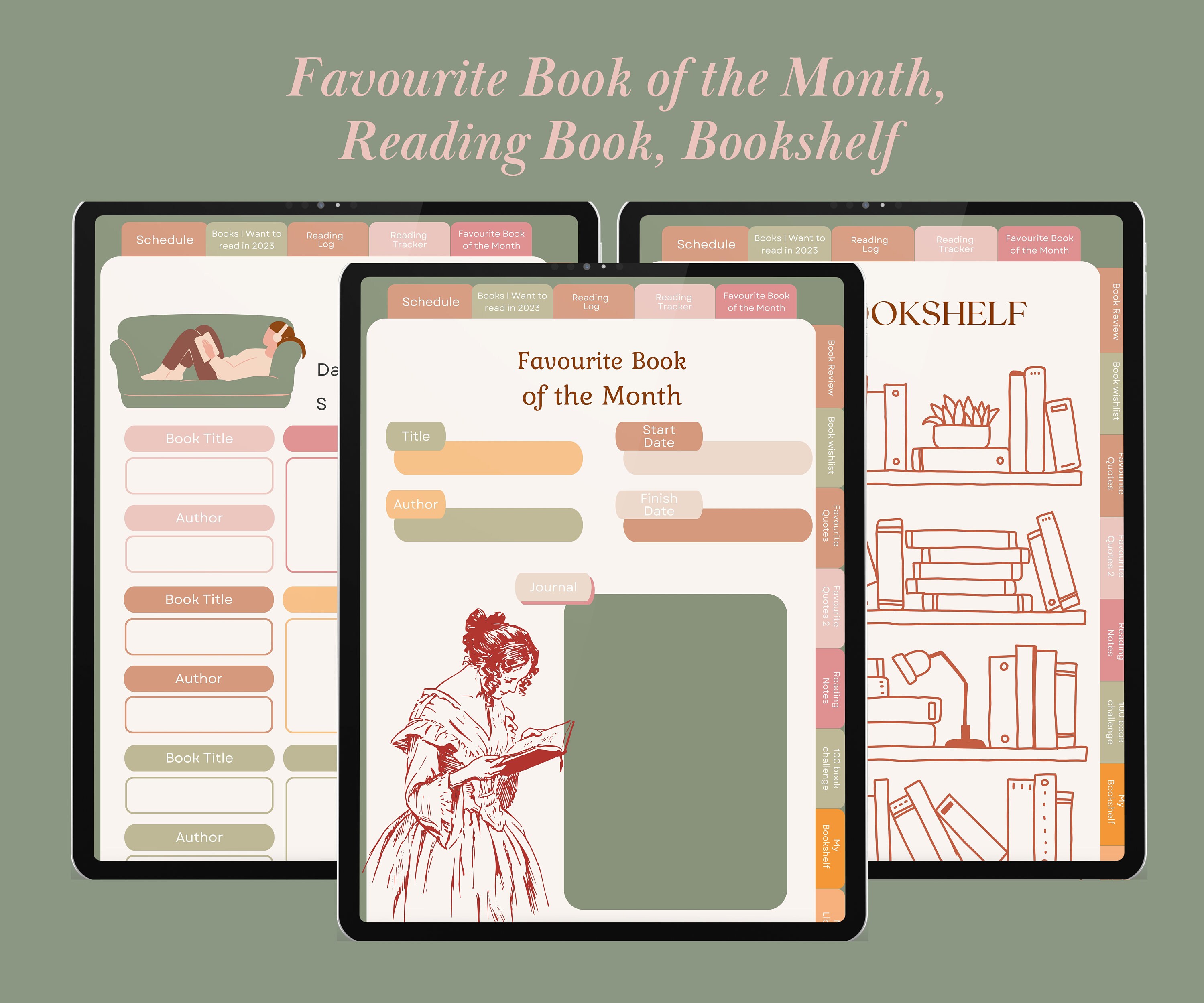 Digital Reading Journal 2023, Book Planner, Reading Digital Planner ...