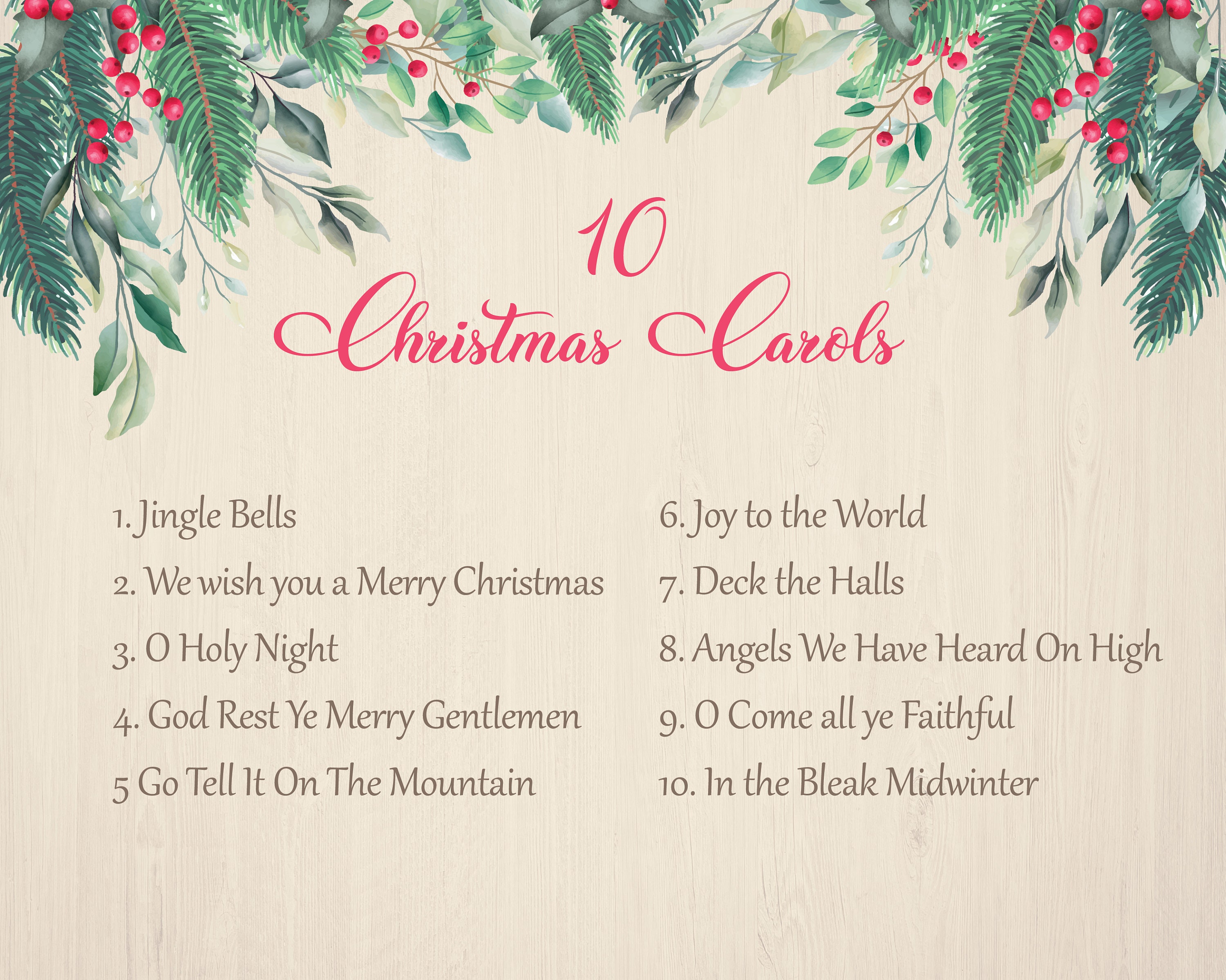 Christmas Carols Bundle I 10 Christmas Songs - Songbook, Decor - Etsy