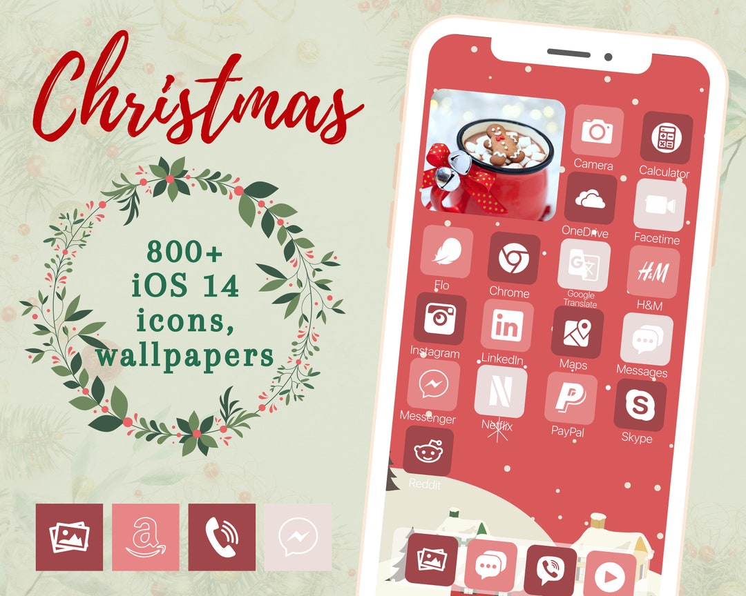 Ios Icon Pack Christmas 800 Icons and Wallpapers - Etsy