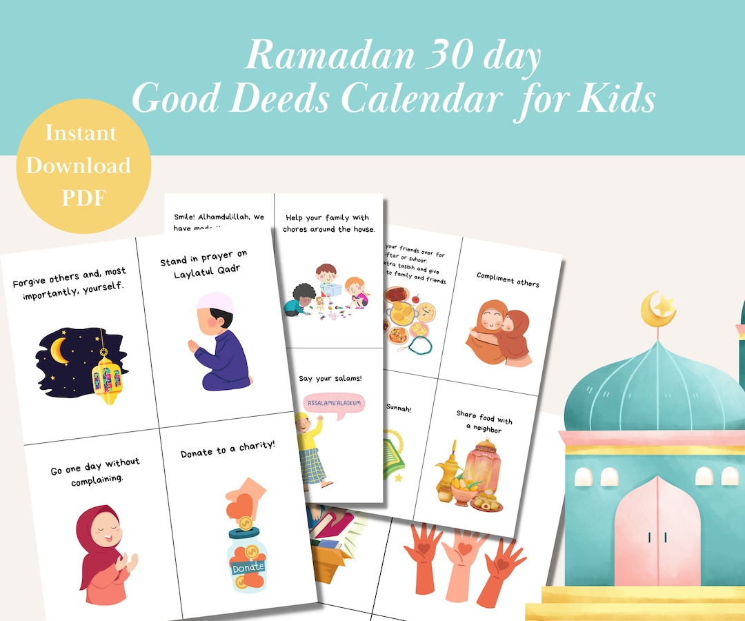 Ramadan Good Deeds Card, Ramadan 30 to Do List, Digital File - Etsy
