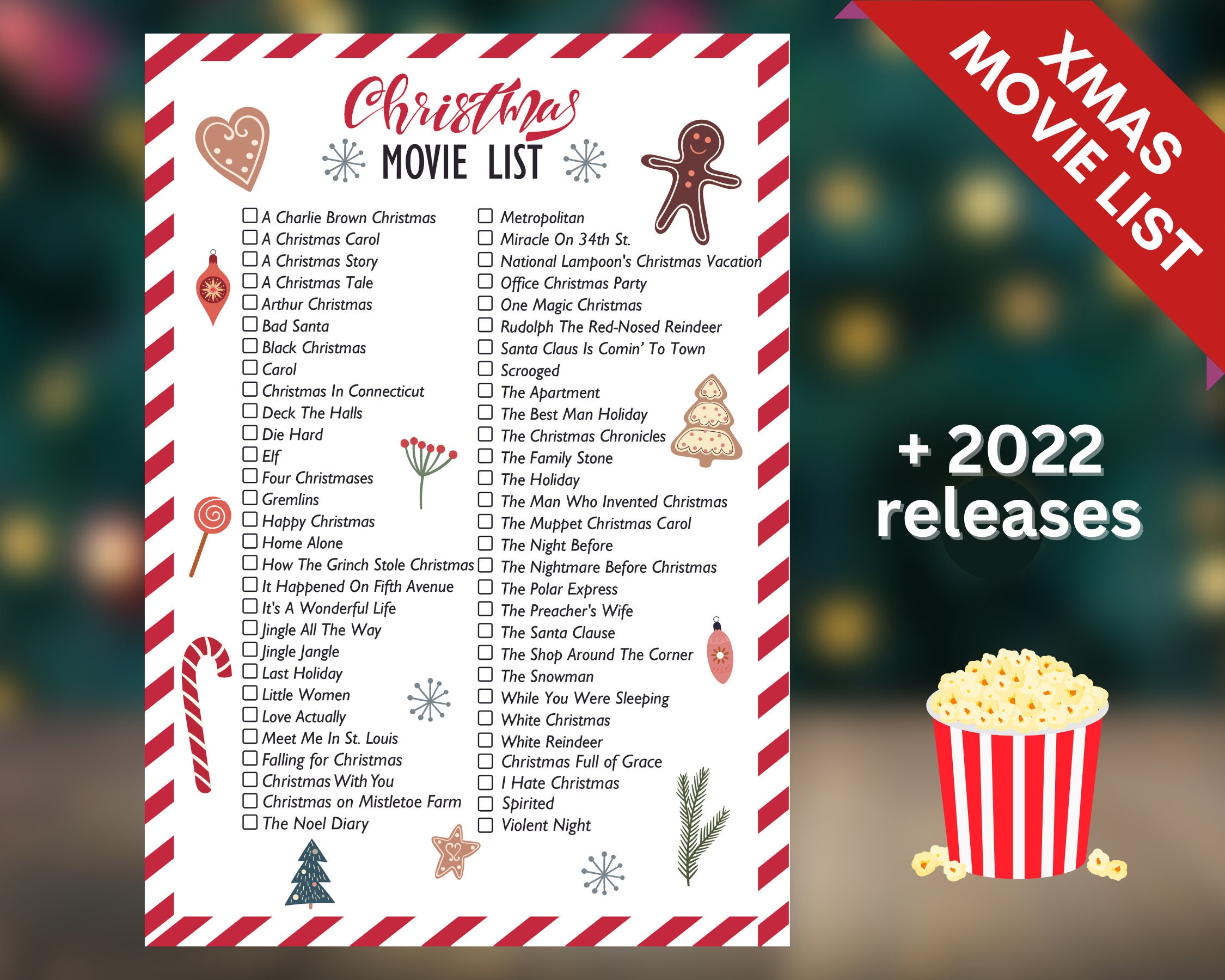 Christmas Movie List - 50 Christmas Movies Bucket List - INSTANT ...