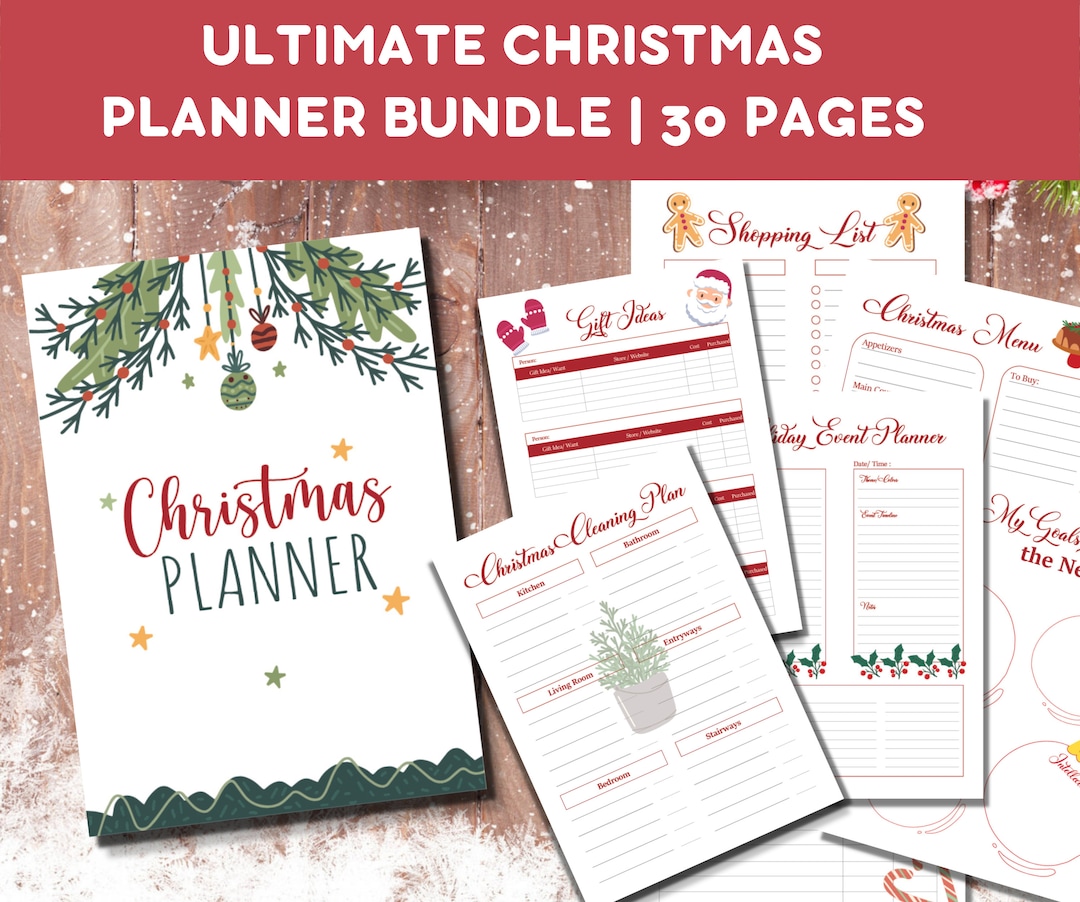 Christmas Planner Bundle, Holiday Planner, Printable Christmas Planner ...