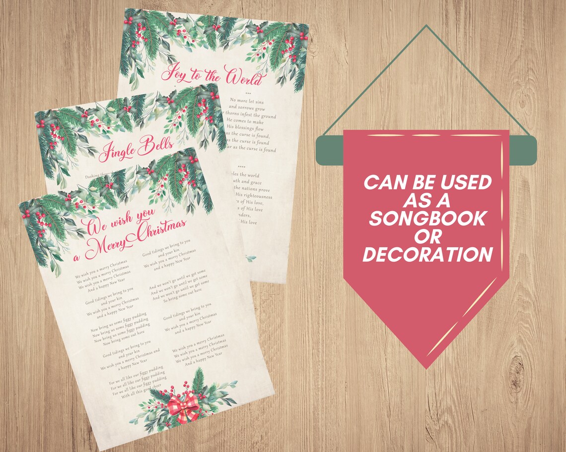 Christmas Carols Bundle I 10 Christmas Songs - Songbook, Decor - Etsy