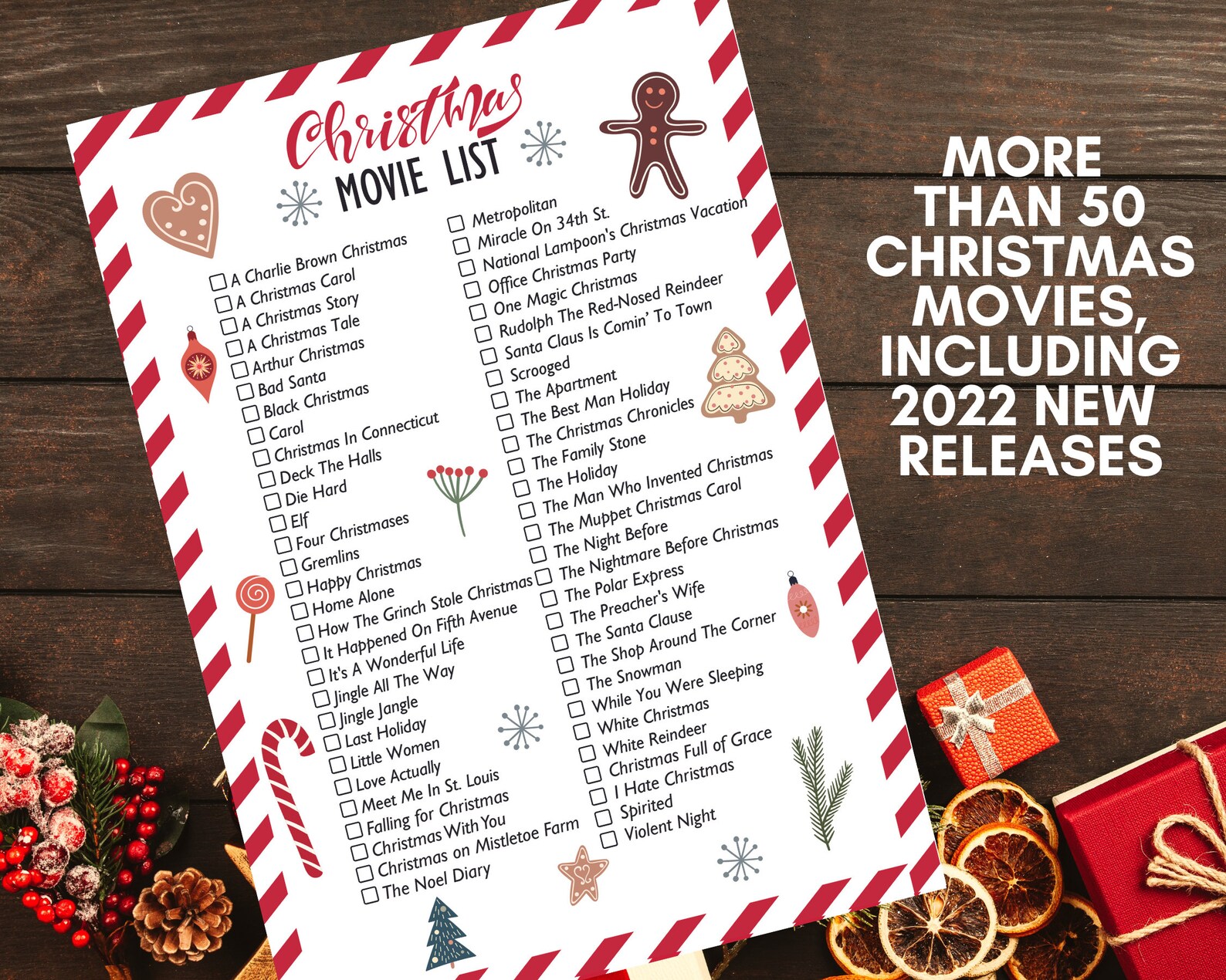 Christmas Movie List - 50 Christmas Movies Bucket List - INSTANT ...