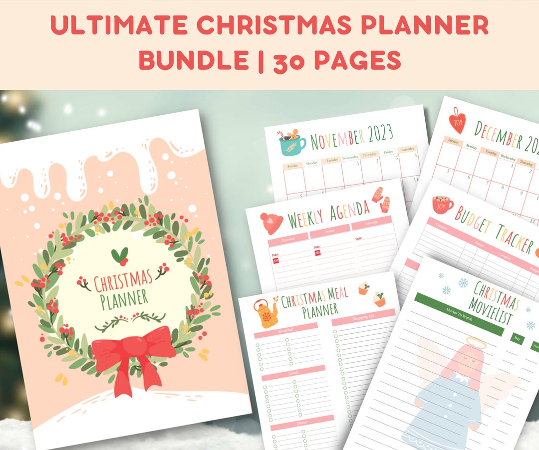 Christmas Planner Bundle, Holiday Planner, Printable Christmas Planner ...