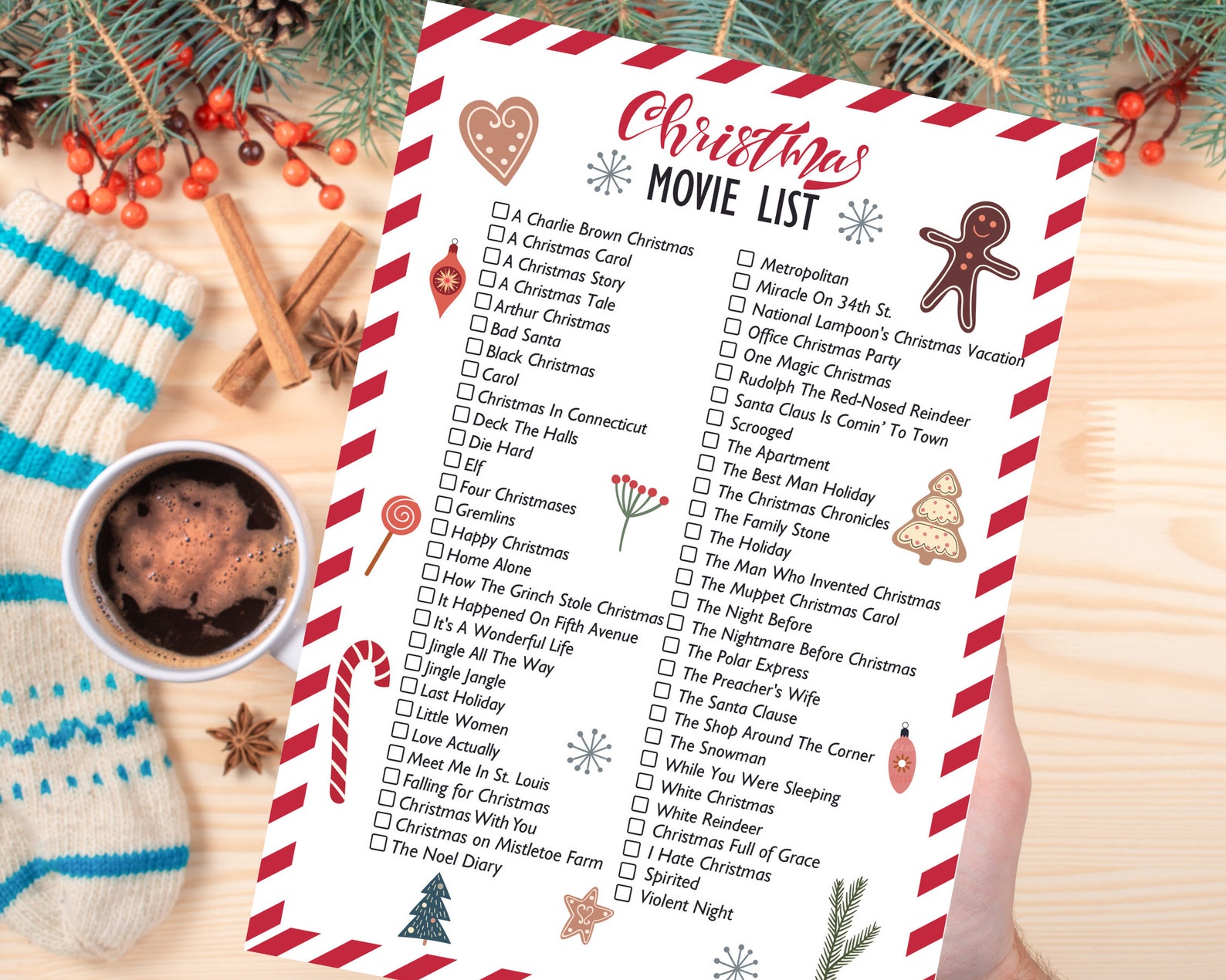 Christmas Movie List - 50 Christmas Movies Bucket List - INSTANT ...