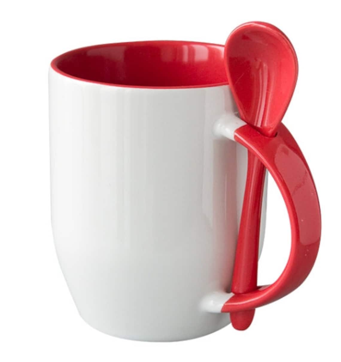 All We Need is Love and Coffee Red Mug With Spoon in Handle - Etsy