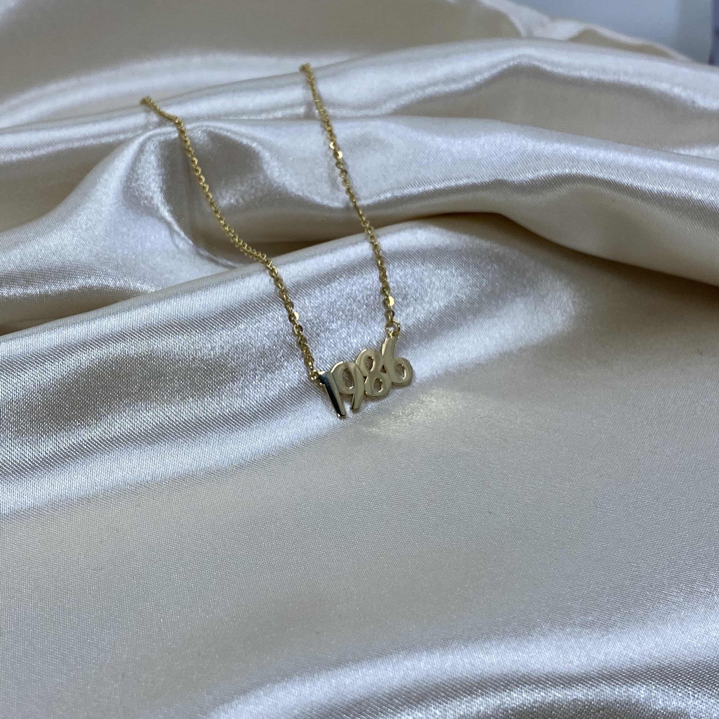 Gold Custom Year Necklace Personalized Gold Jewelry for Her - Etsy