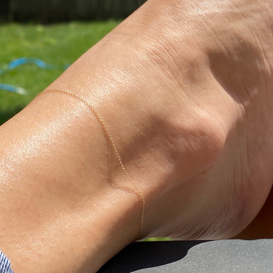 14K Gold Baby Curb Anklet 10 Ankle Chain 14K Solid Gold - Etsy