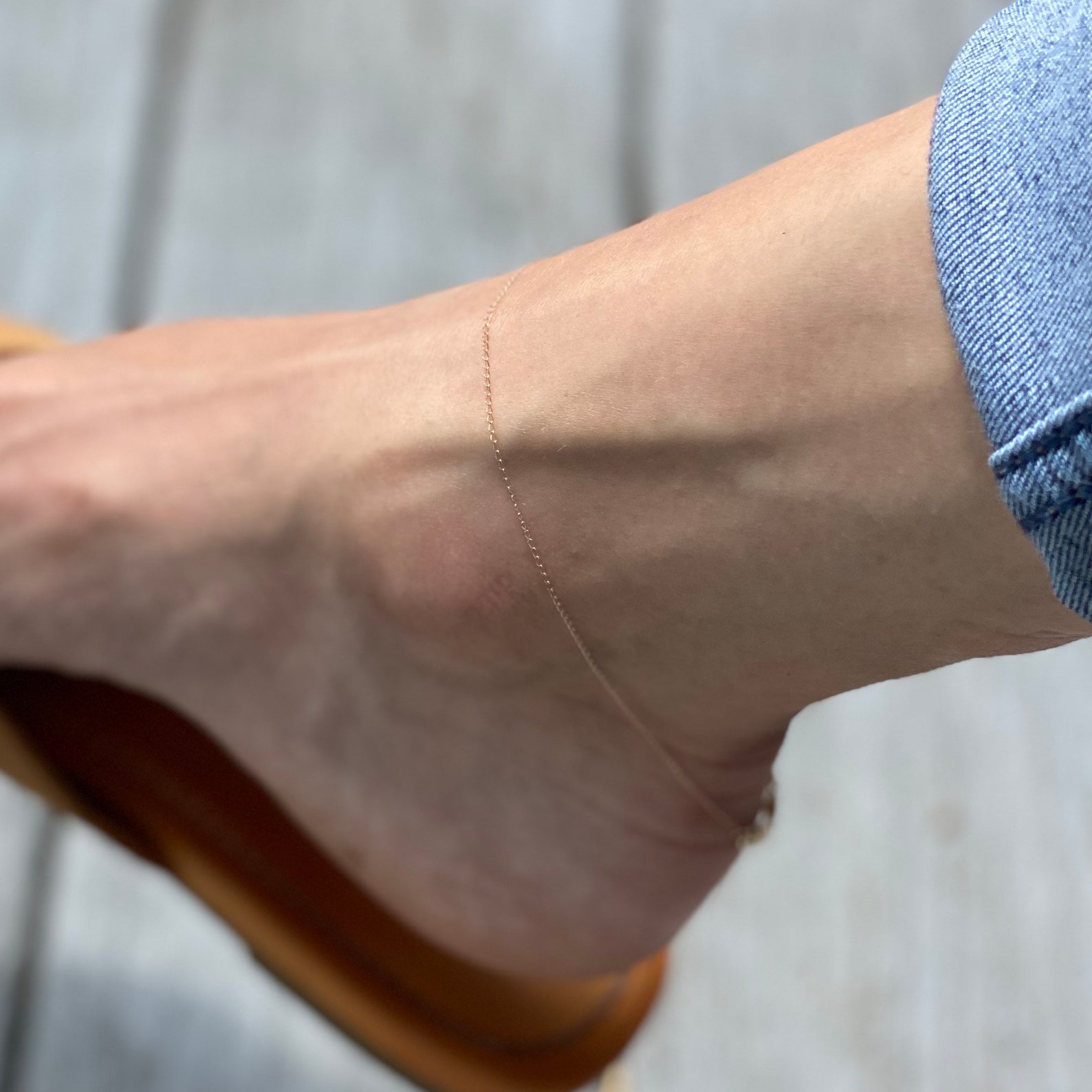14K Gold Baby Curb Anklet 10 Ankle Chain 14K Solid Gold - Etsy