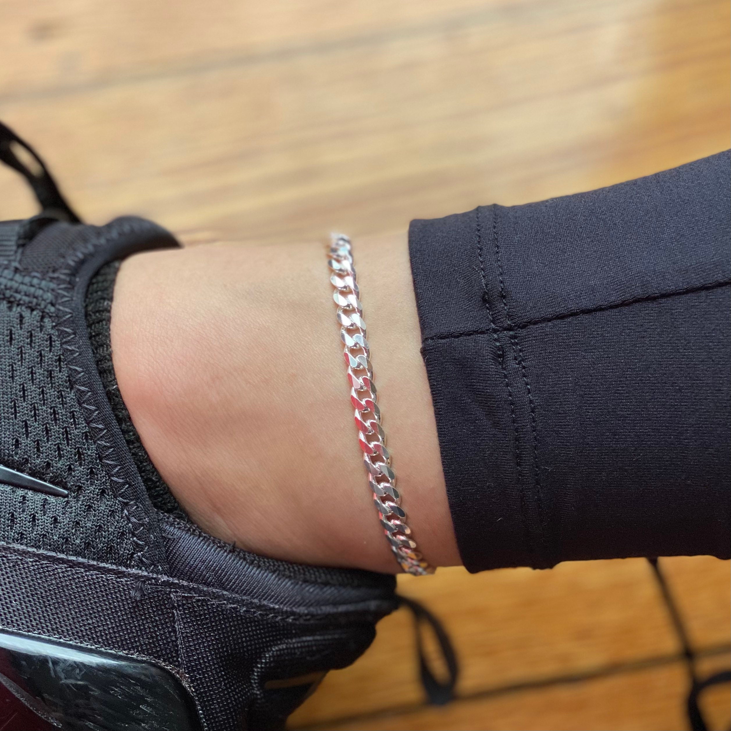 Silver Basic Curb Chain Anklet 8 Silver Anklet-Silver | Etsy