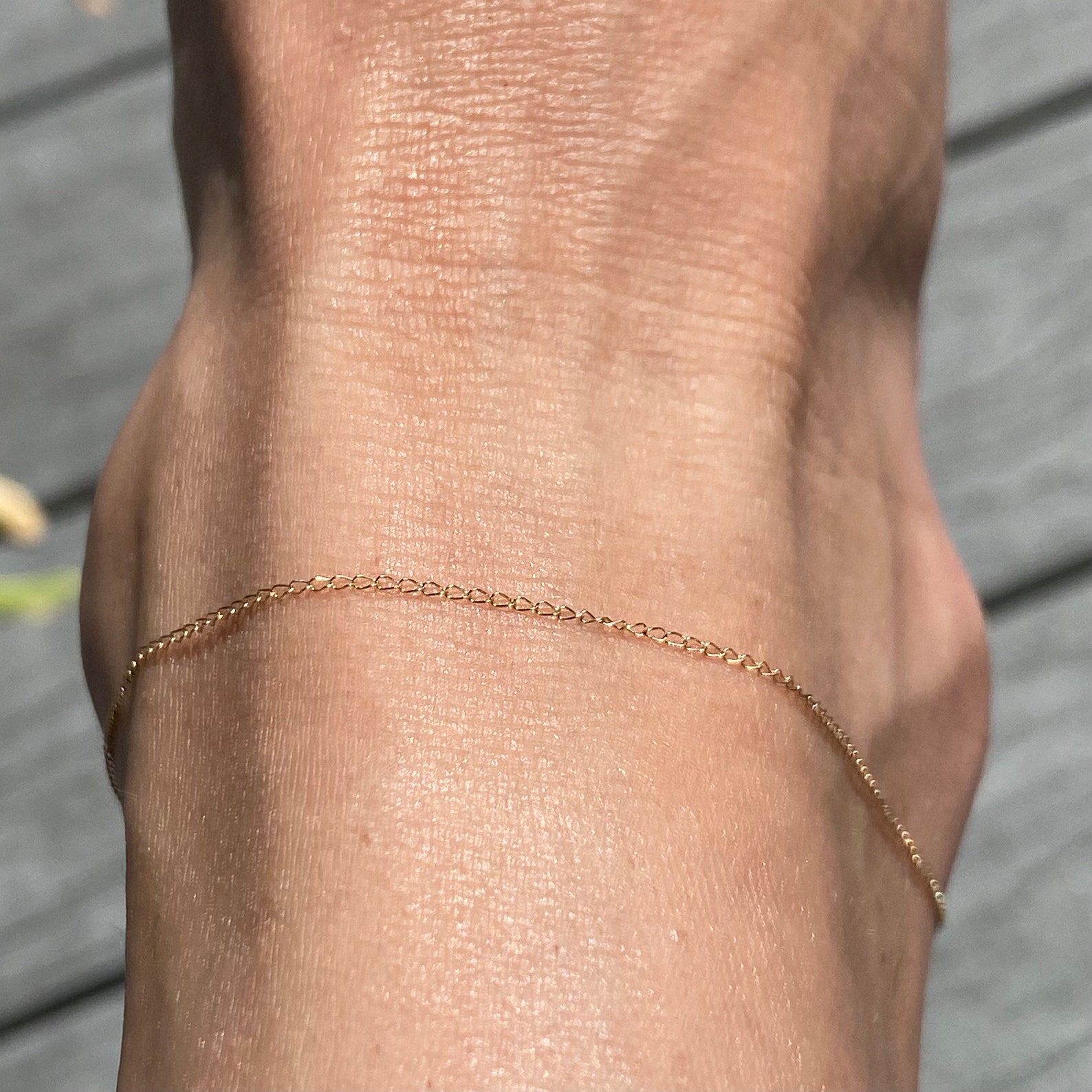 14K Gold Baby Curb Anklet 10 Ankle Chain 14K Solid Gold - Etsy