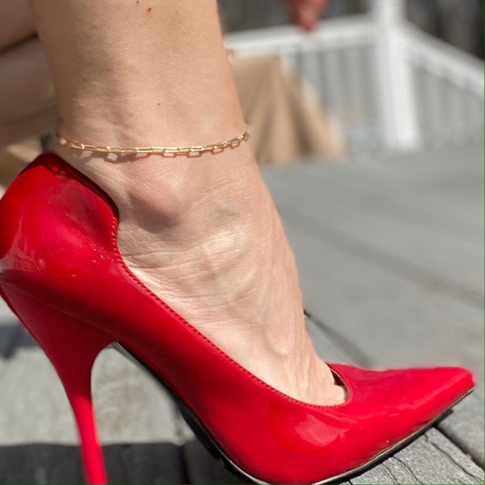 14K Gold Paperclip Chain Anklet, Gold Anklet 14k, Chain Link Anklet ...