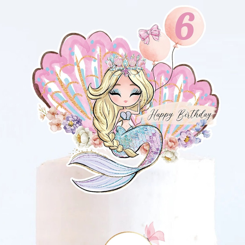 Mermaid Cake Topper - Etsy