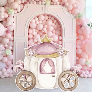 CARRIAGE BIG DECOR Cutout Princess Birthday Party Magical Floral ...