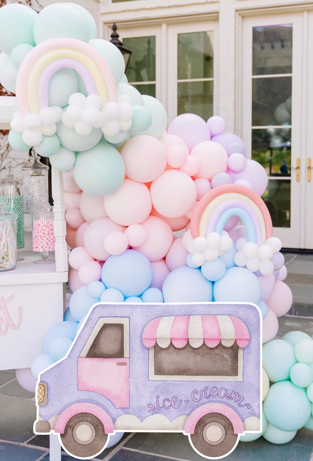 Ice Cream Shop Cutout: Birthday Party Decor (digital Download) - Etsy