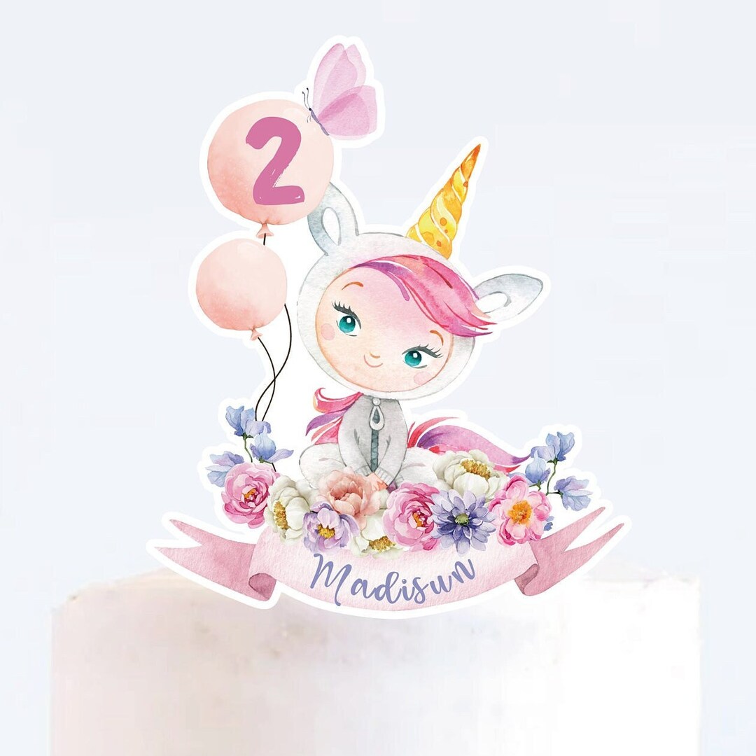 EDITABLE Unicorn Topper Instant Download Unicorn Cake Topper Printable ...