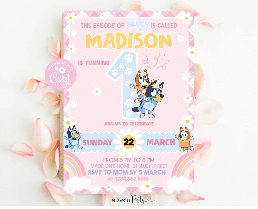 Girl Party Birthday Invitation Template Party Invitation Digital Party ...
