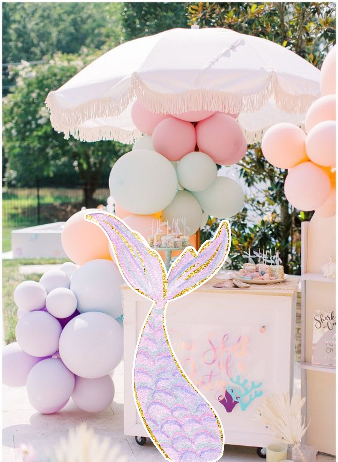 Mermaid Tail Cutout: Under the Sea Party Decor (digital Download) - Etsy