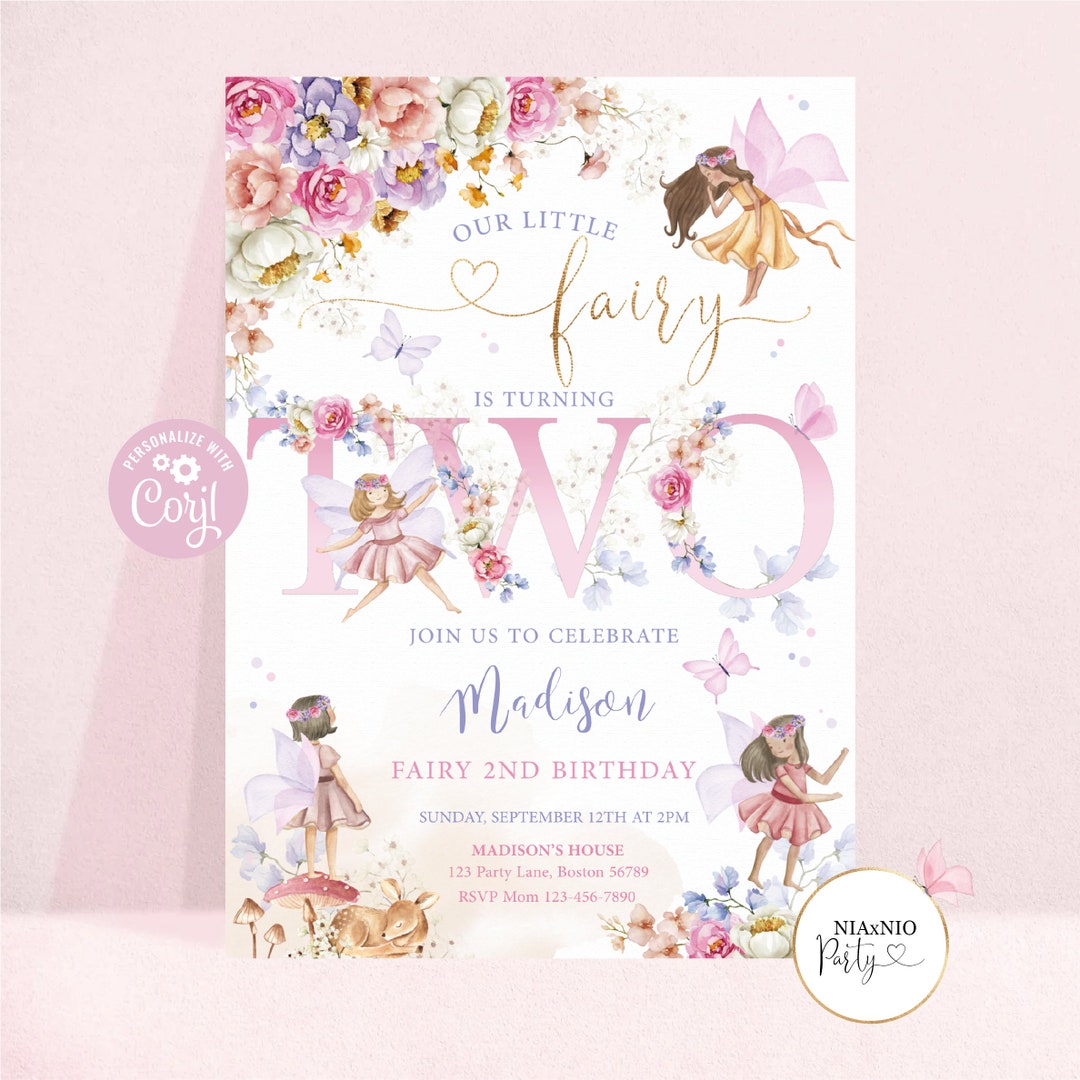 Editable Fairy Birthday Invitation Fairy Garden Birthday Fairy Forest ...