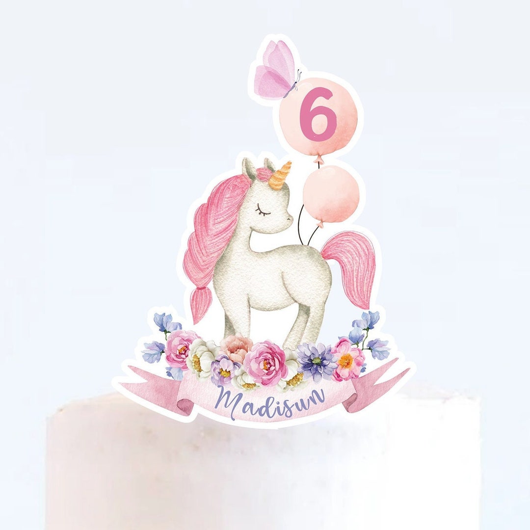 EDITABLE Unicorn Topper Instant Download Unicorn Cake Topper Printable ...