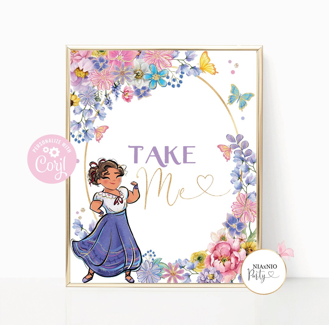 LA FAMILIA Take Me Sign Birthday Sign Gifts Table Decor Magical Garden ...