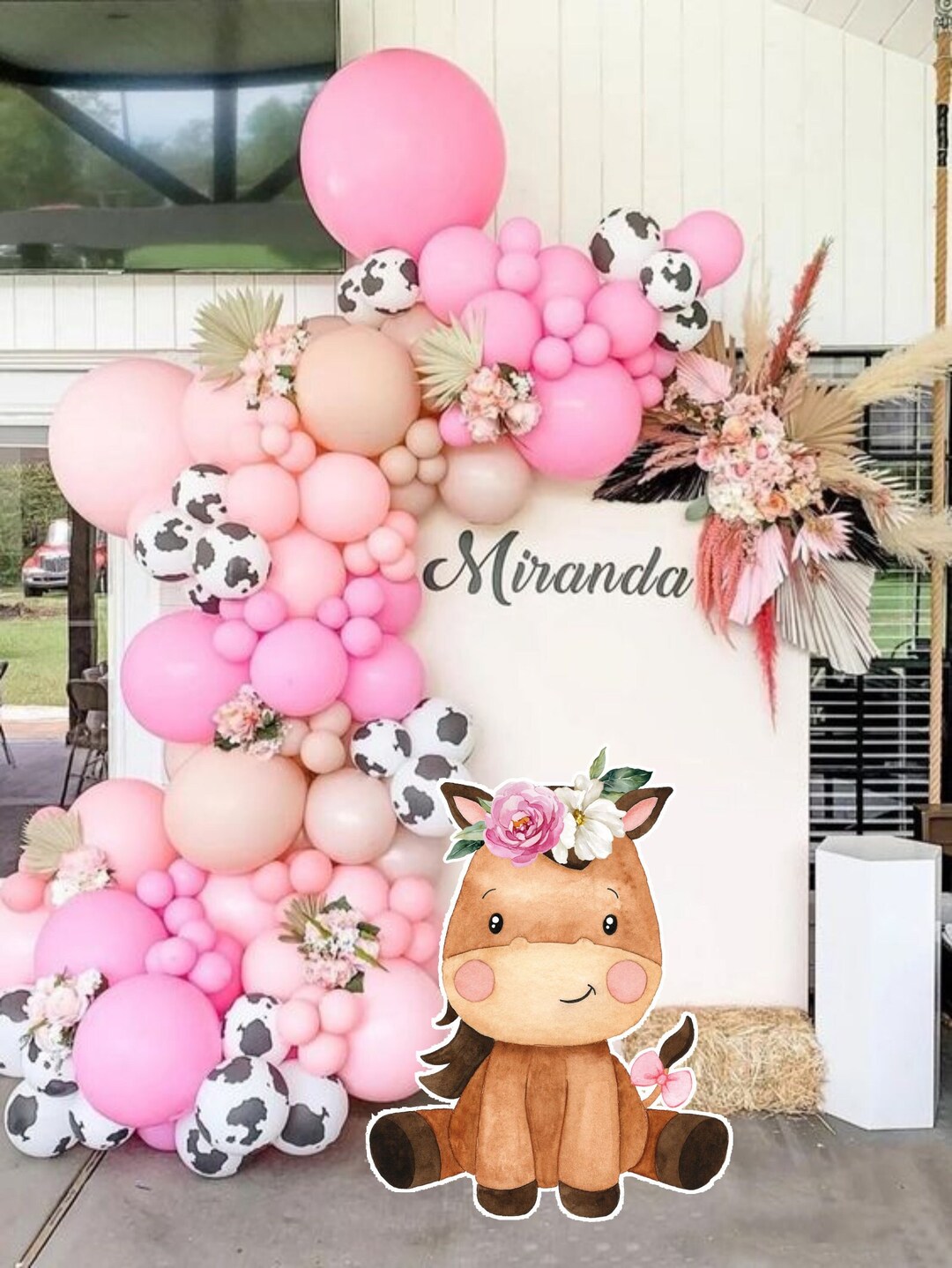 BIG DECOR FARM Girl Cutout Decor Barnyard Ranch Animals Party ...