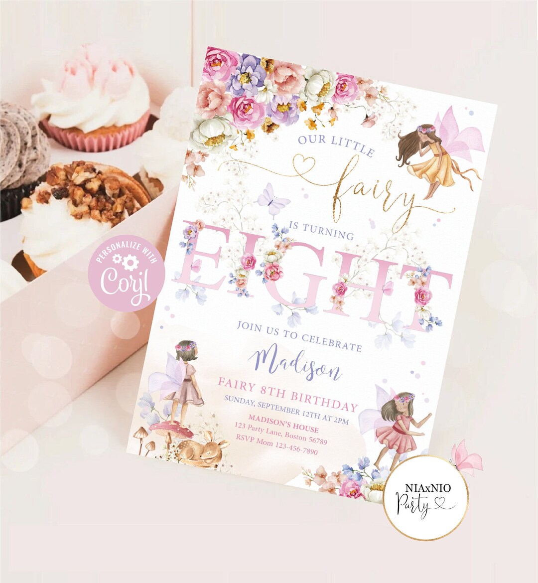 Editable Fairy Birthday Invitation Fairy Garden Birthday Fairy - Etsy