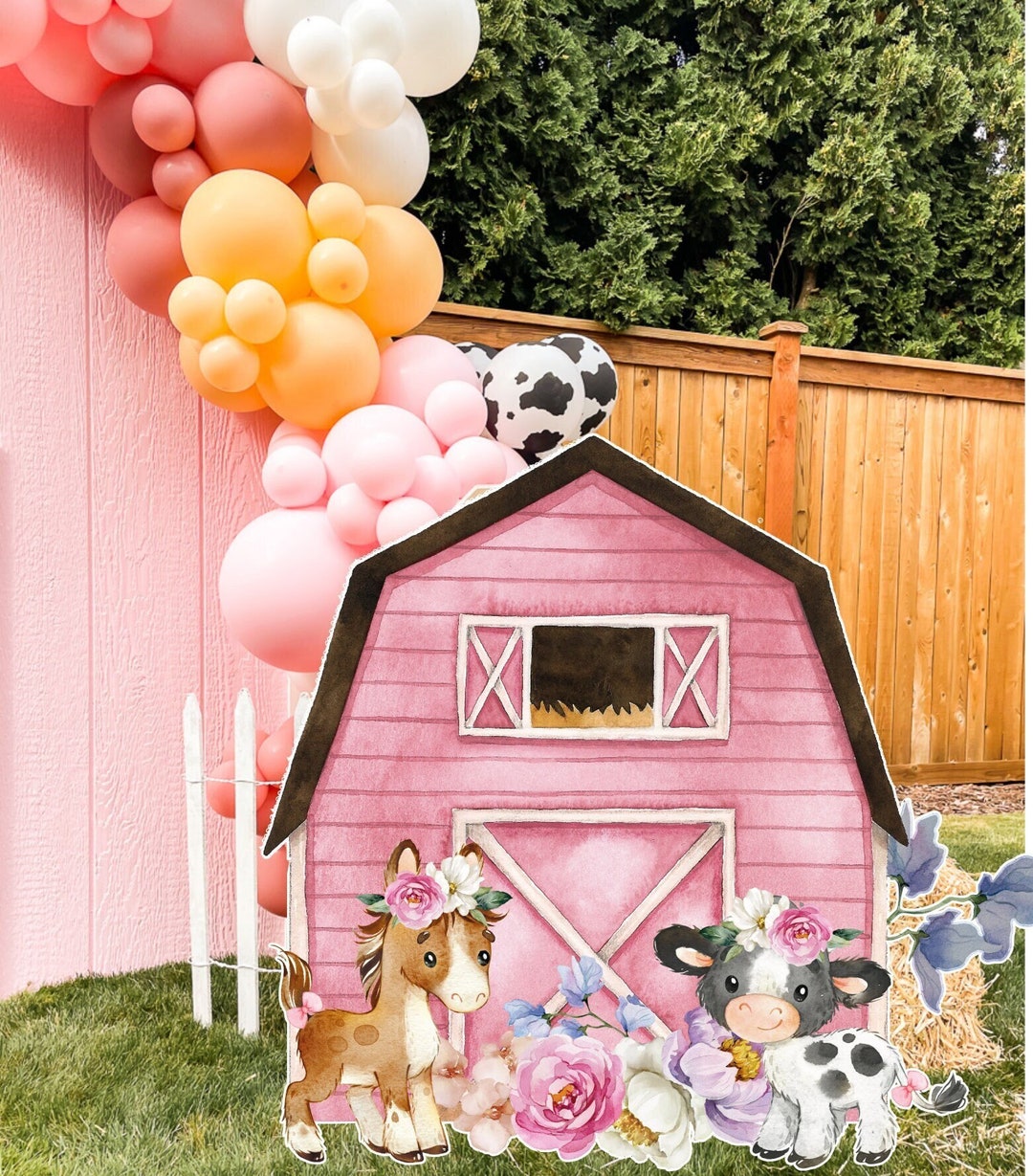 BIG DECOR FARM House Girl Cutout Decor Barnyard Ranch Animals Party ...