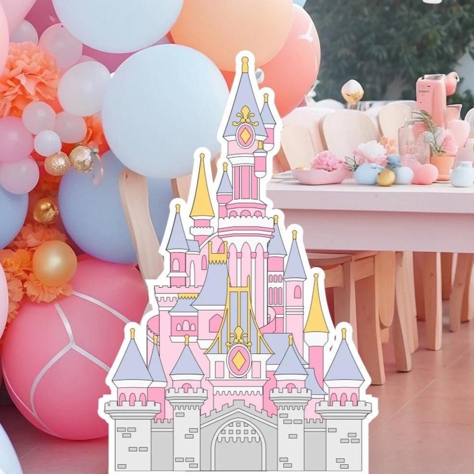 Princess Castle Cutout: Birthday Party Decor (digital Download) - Etsy