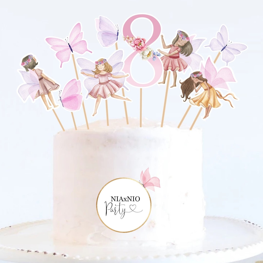 Hada Cupcake Toppers Favor etiquetas niña hada cumpleaños fiesta ...