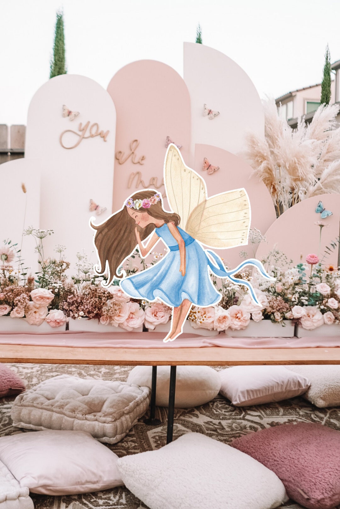 FAIRY BIG DECOR Cutout Fairy Birthday Whimsical Enchanted Fairy Party ...